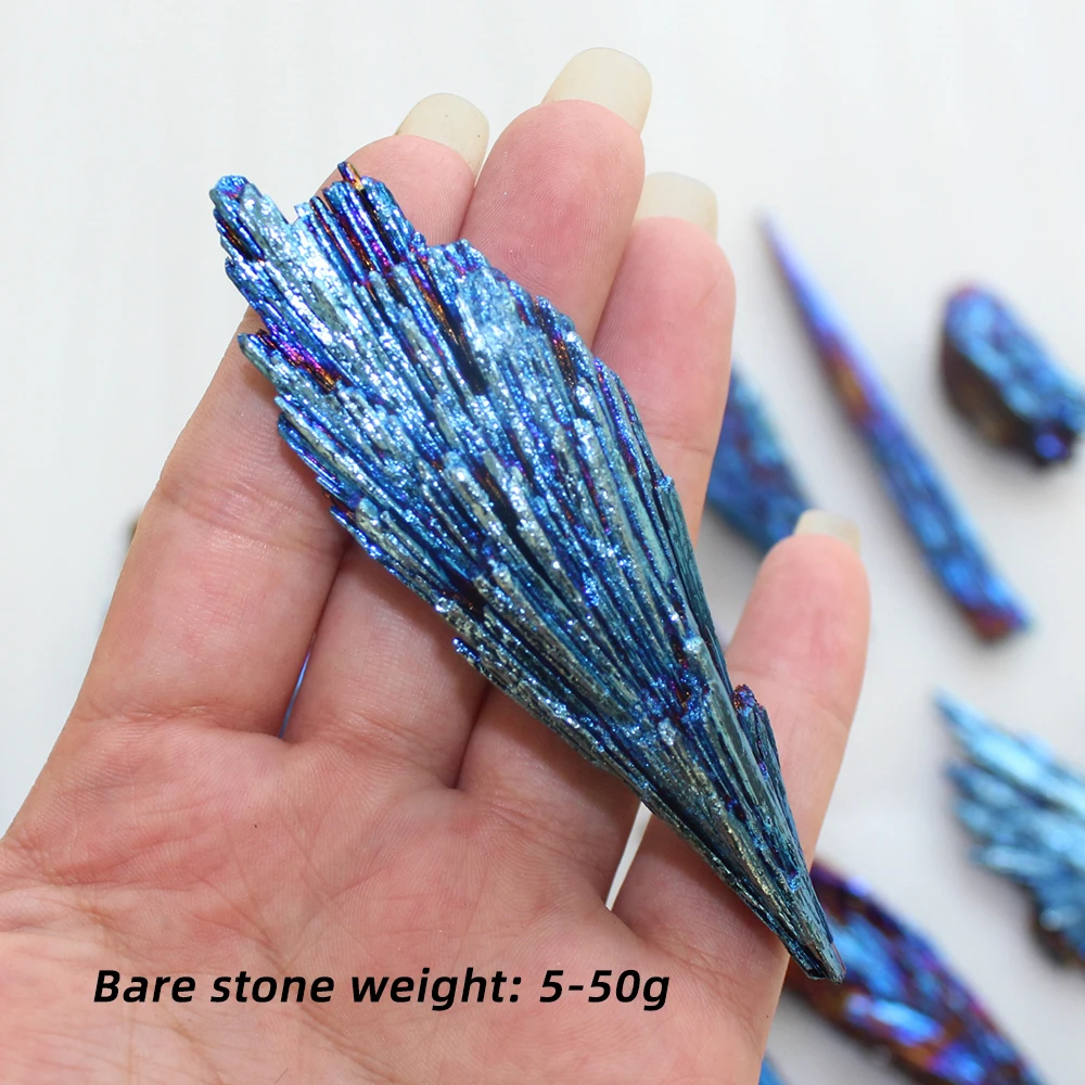 Natural Quartz Crystal Jet Stone Rare Mineral Rainbow Titanium Cluster ...