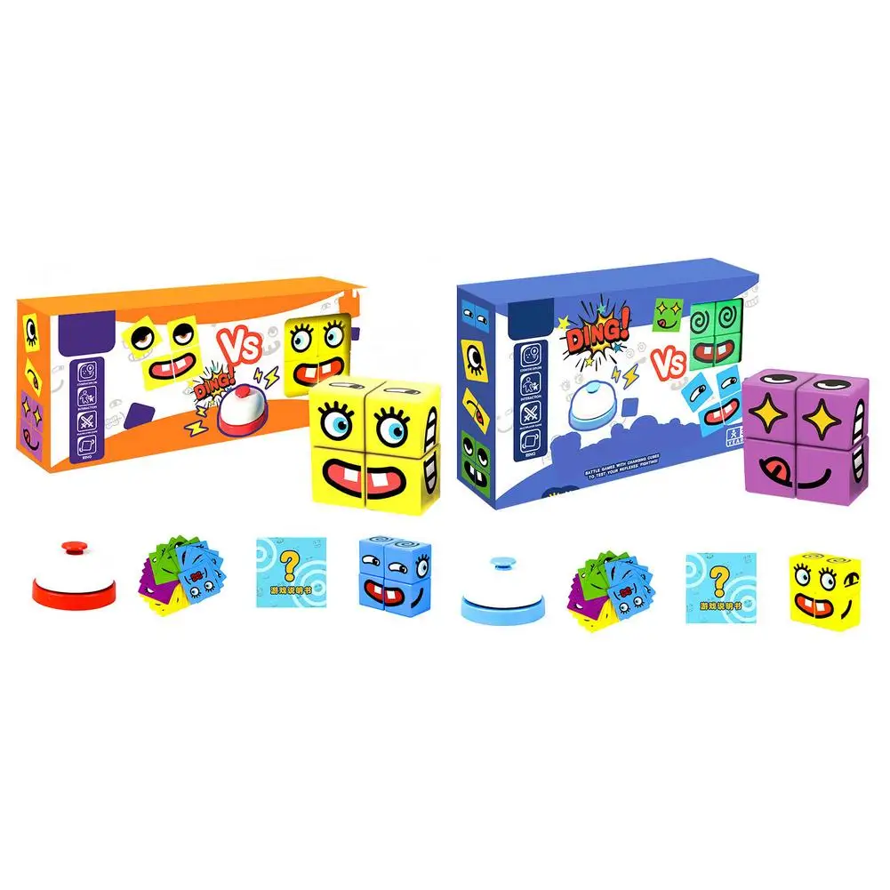 Cube Expressions Matching Block Puzzles Educational Wooden Building ...