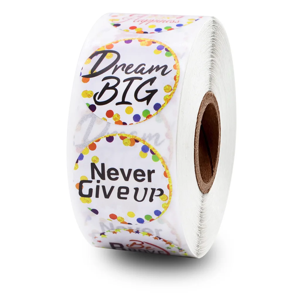 500 Pcs Reward Stickers Roll Cute Motivational Confetti Sayings ...