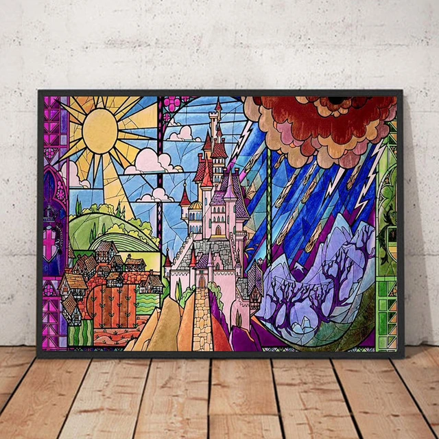 Disney Beauty And The Beast Stained Glass
