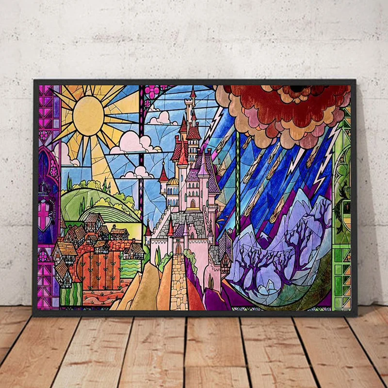 Beauty And The Beast Stained Glass Castle