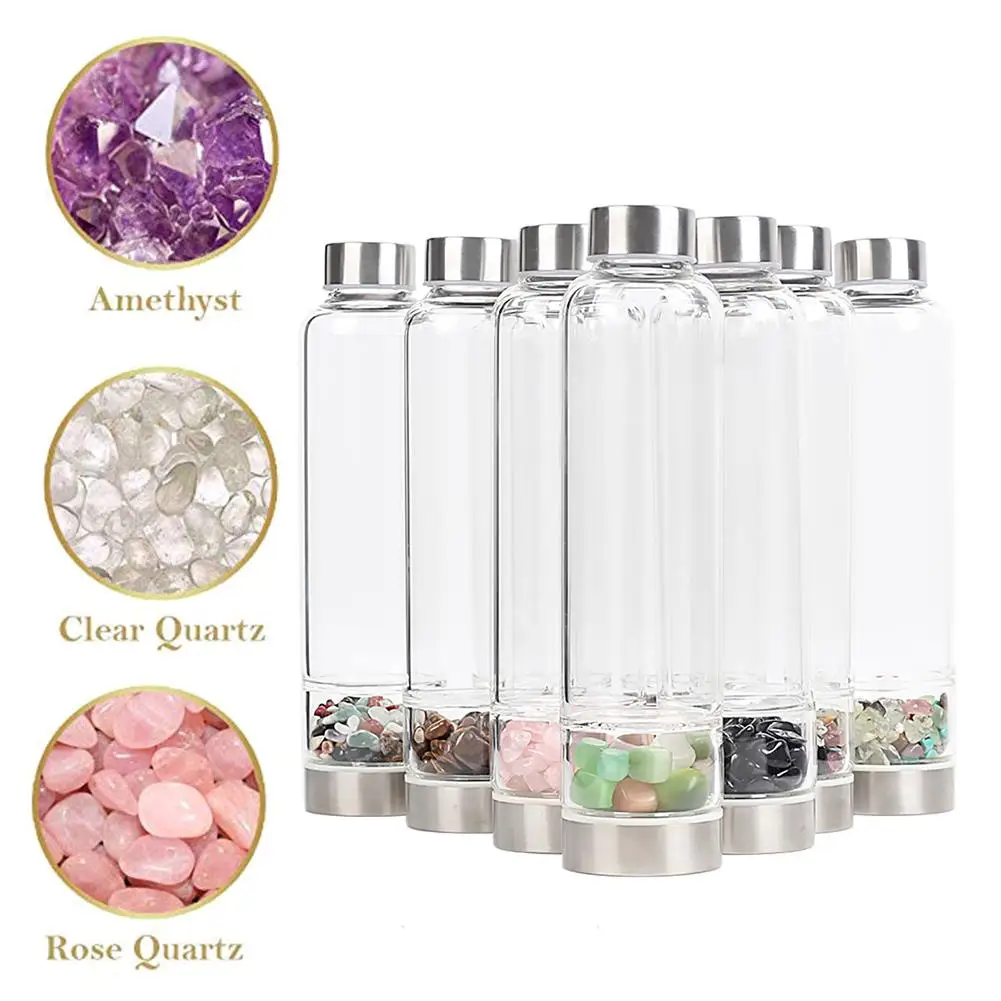 2023-Super-Natural-Quartz-Crystal-Water-Bottle-Gemstone-Energy-Water ...