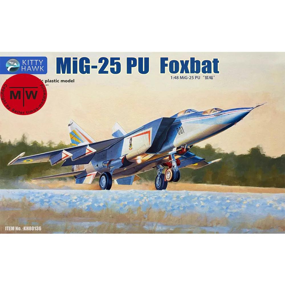 키티 호크 KH80136 1/48 규모 Mig 25 PU Foxbat 군사 플라스틱 조립 모델 키트|모델 빌딩 키트 ...
