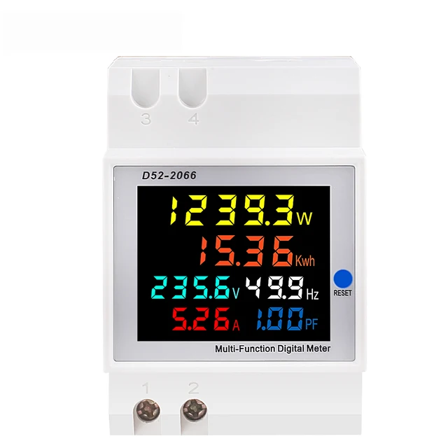 AC monitor 110V 220V 380V 100A Voltage Current Power Factor Active KWH ...