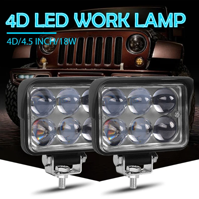 Racbox 4D светодиодный рабочий свет 12 в 24 в 36 Вт 4 дюйма 5 дюймов ...