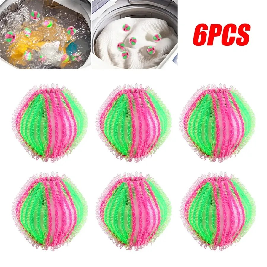 6Pcs Washing Machine Hair Remover Laundry Ball Fluff Cleaning Lint Fuzz ...