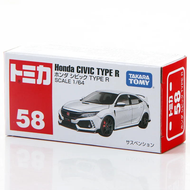 Takara tomica tomica 1/64 honda civic tipo r cor branca metal diecast ...