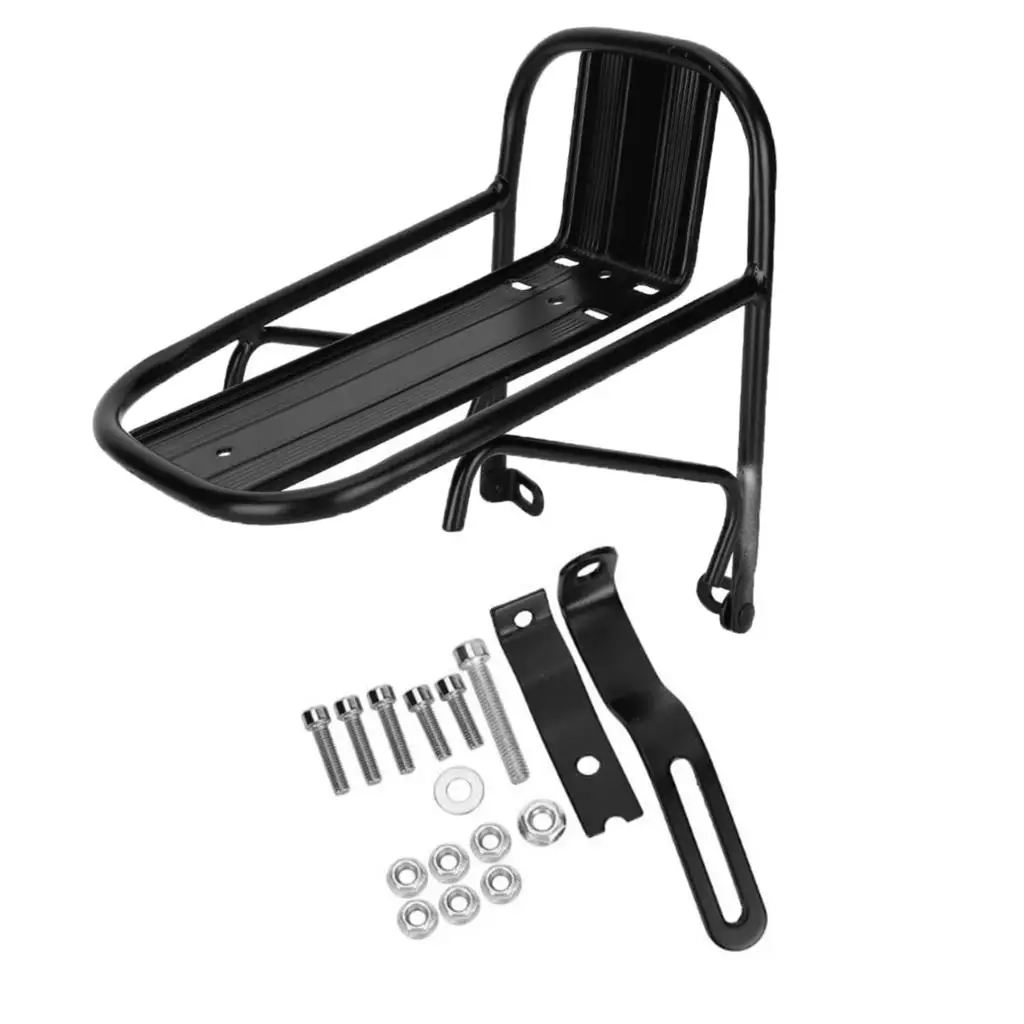 15kg Load Bike Carrier Front Rack Black Aluminum Alloy Bicycle Front 15kg Load Bike Carrier Front Rack Black Aluminum Alloy Bicycle Front