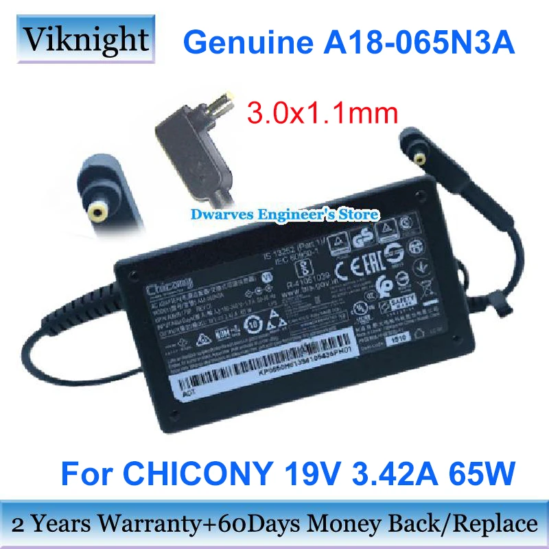 Genuine A18-065n3a 19v 3.42a Ac Adapter Charger A065r178p For Chicony ...