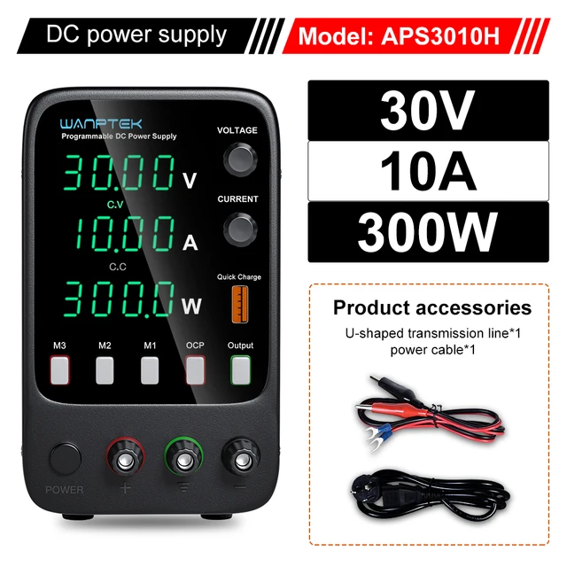 Wanptek Programmable DC Power Supply WPS3010H Laboratory Maintenance Workbench 30V 10A Voltage ...
