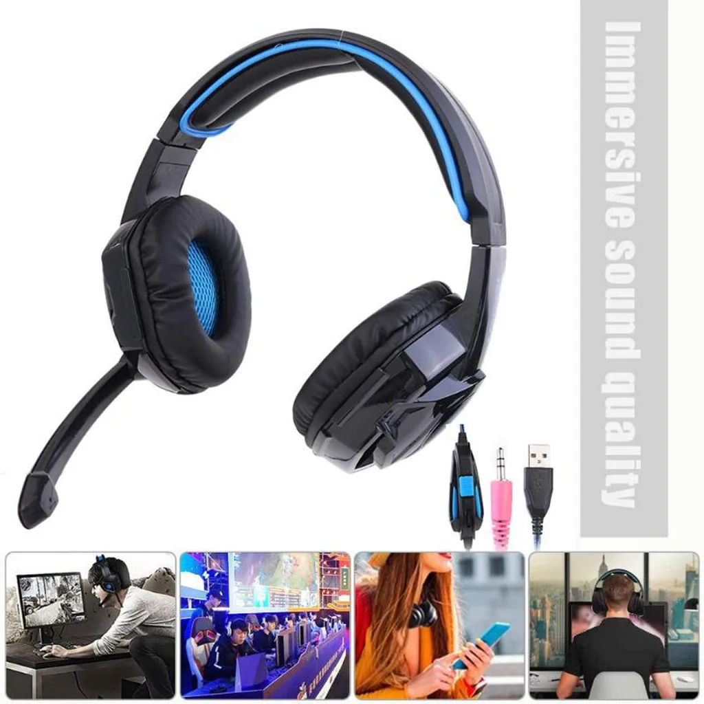30 # TC G1000 usb estéreo pc gaming headset luminoso com fio microfone ...