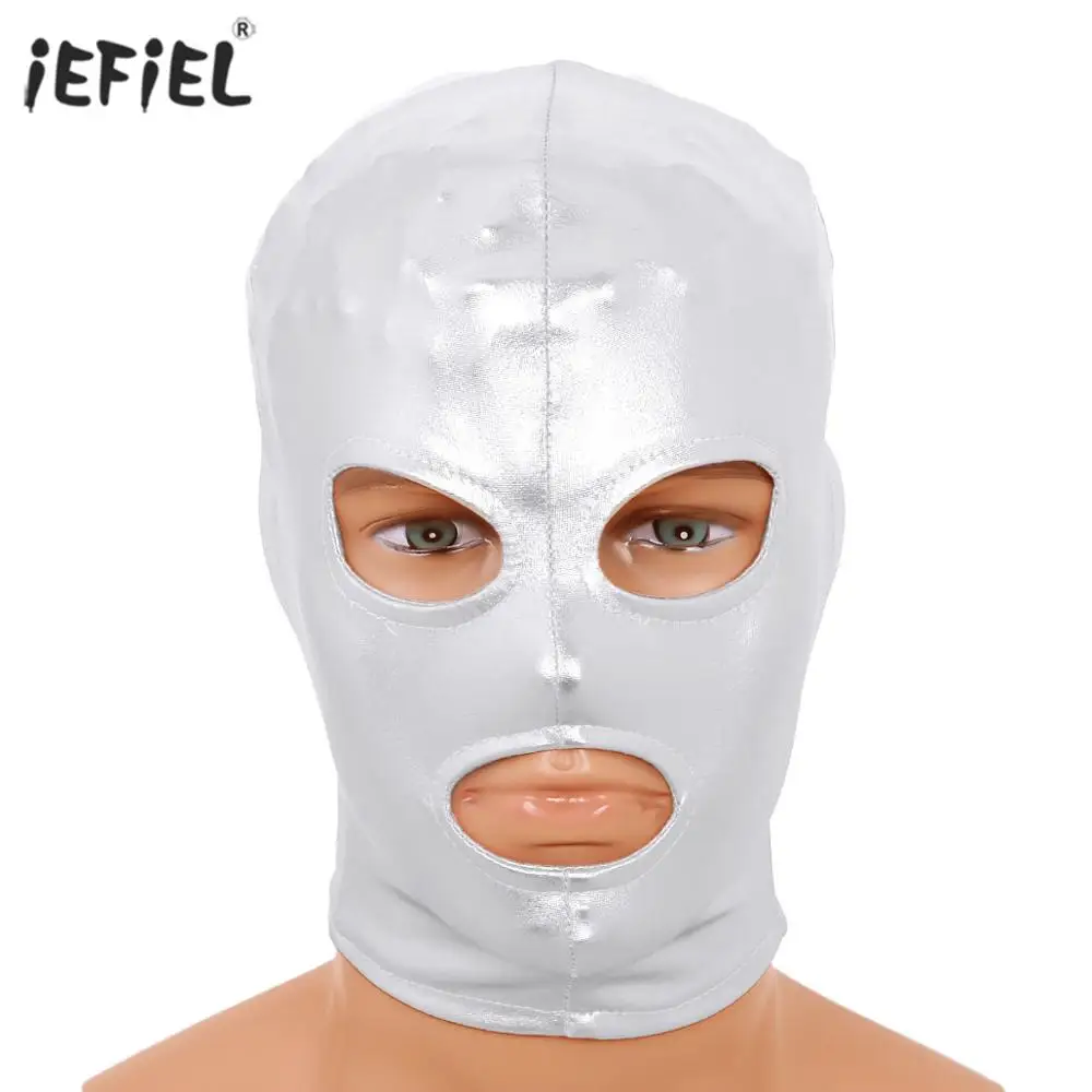 Unisex-Shiny-Metallic-Full-Face-Mask-Role-Play-Costume-Open-Eyes-Mouth ...