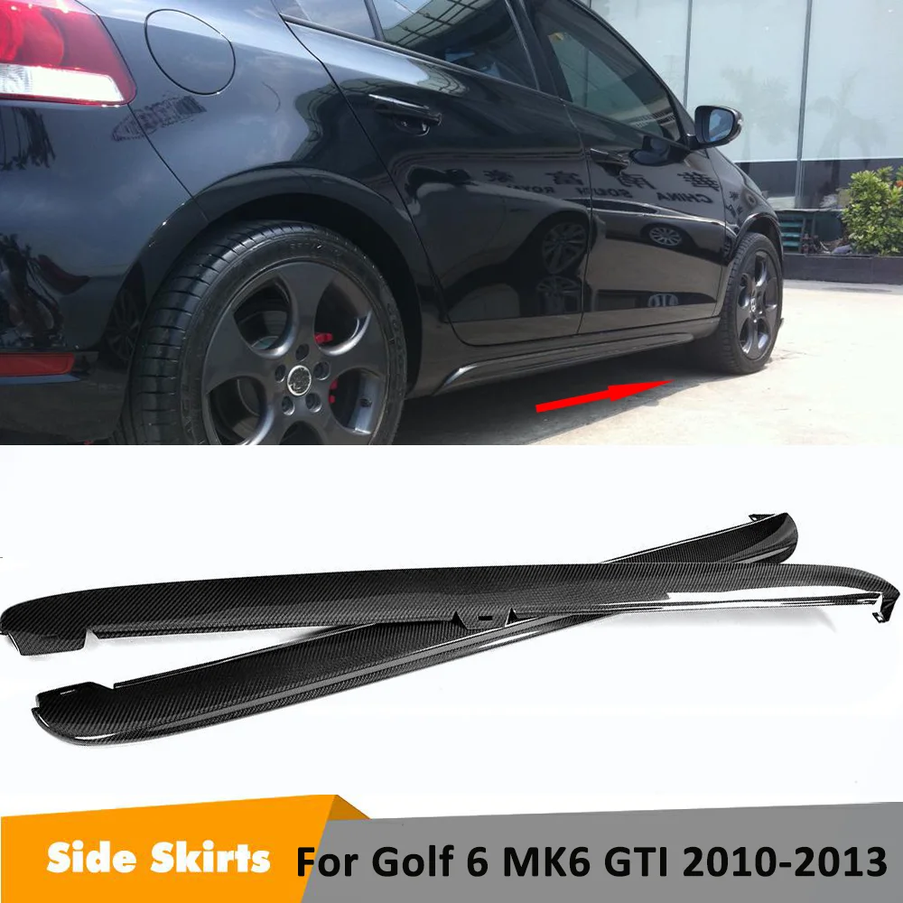 Carbon-Fiber-PP-Side-Skirt-Extension-Body-Apron-Kits-for-VW-Golf-6-MK6 ...