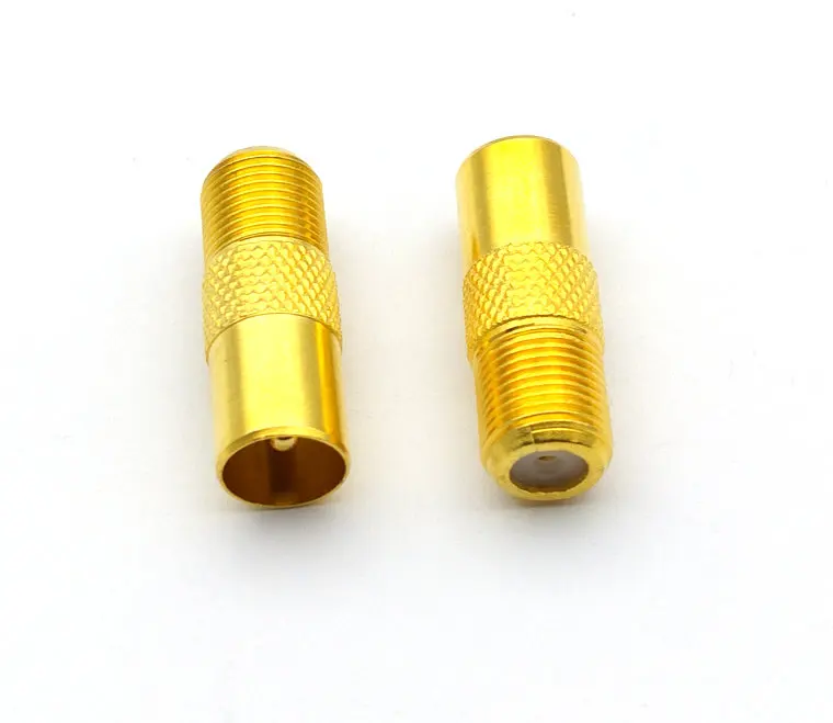 5pcs Gold Plated F Female Jack To Iec Pal Dvb-t Tv Male Plug Rf Adapter ...