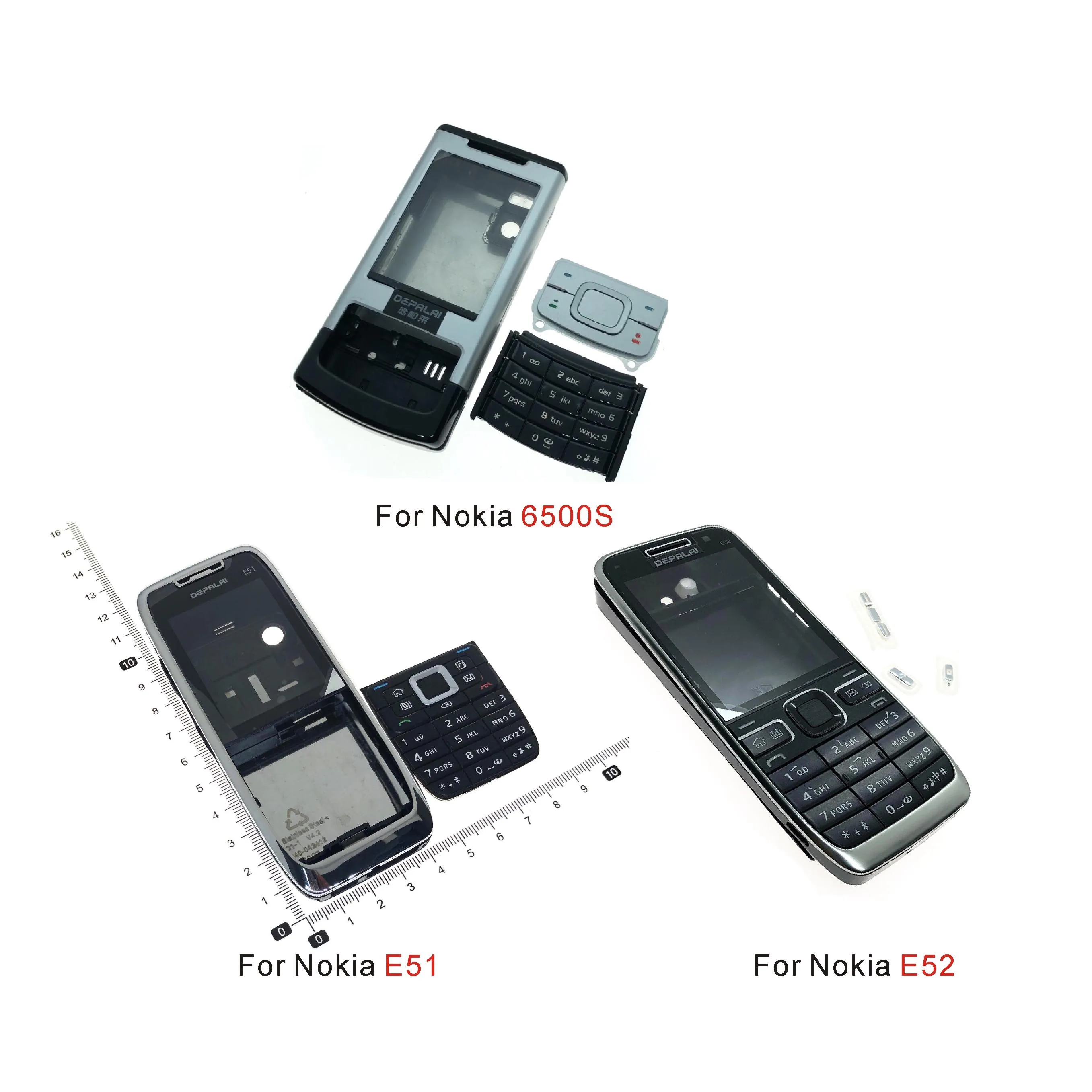 For-Nokia-6500S-E51-E52-6700c-Housing-Cover-Battery-Back-Cover-English-Complete-front-Keyboard ...