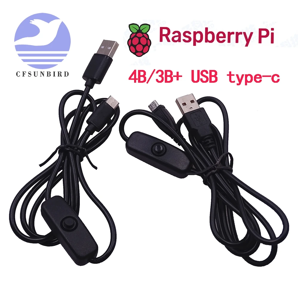 New Raspberry Pi 4 Raspberry Pi 3b+ Power Switch Line Type-c Interface 5v 3ausb Power Supply ...