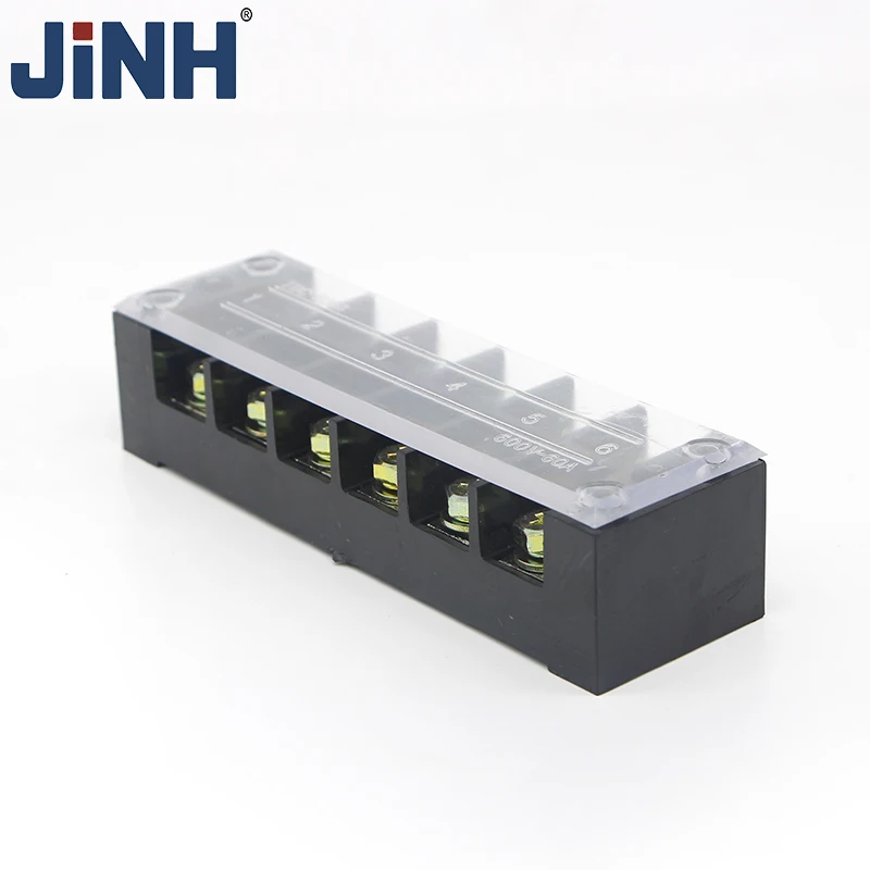 TB4506 45A 6 polos tira de doble fila tornillo bloque de terminales tablero de cableado fijo ...