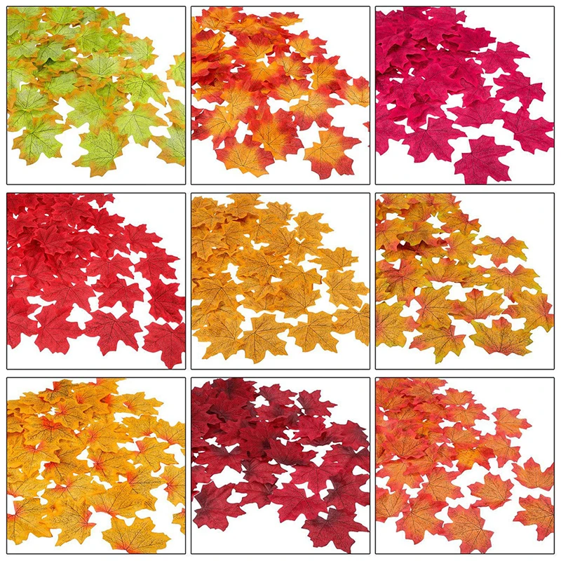 8cm Simulated Maple Leaf 100/200pcs Wedding Birthday Site Layout ...