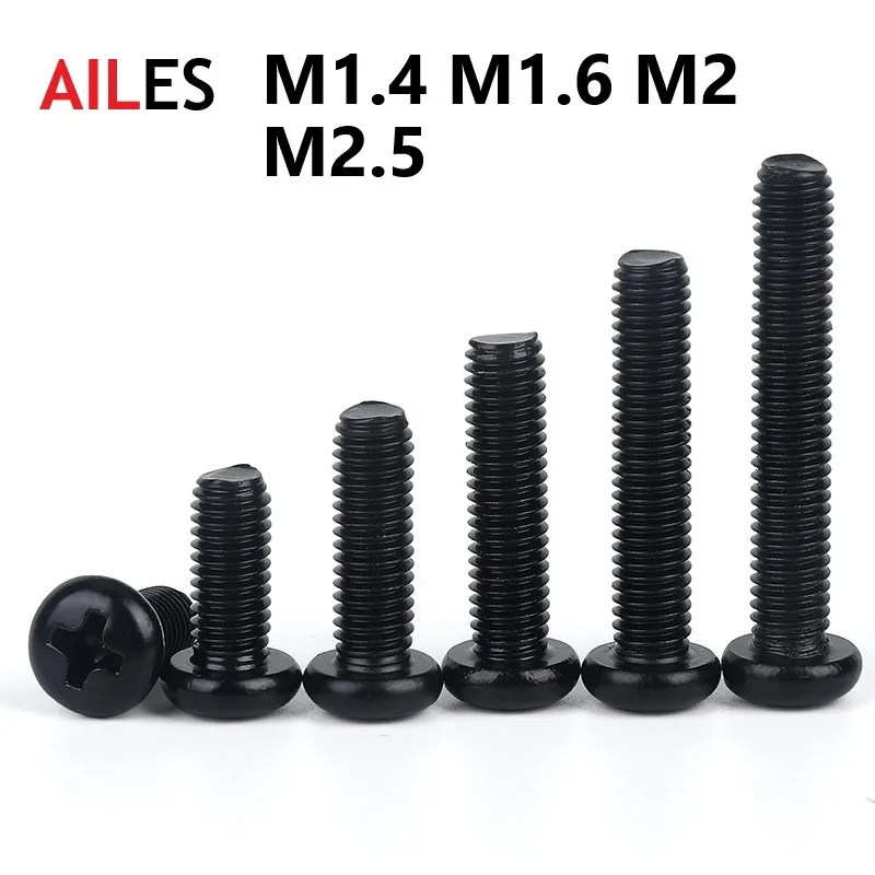 304-Stainless-Steel-Black-Philips-Pan-Head-Machine-Screw-M1-4-M1-6-M2-M ...