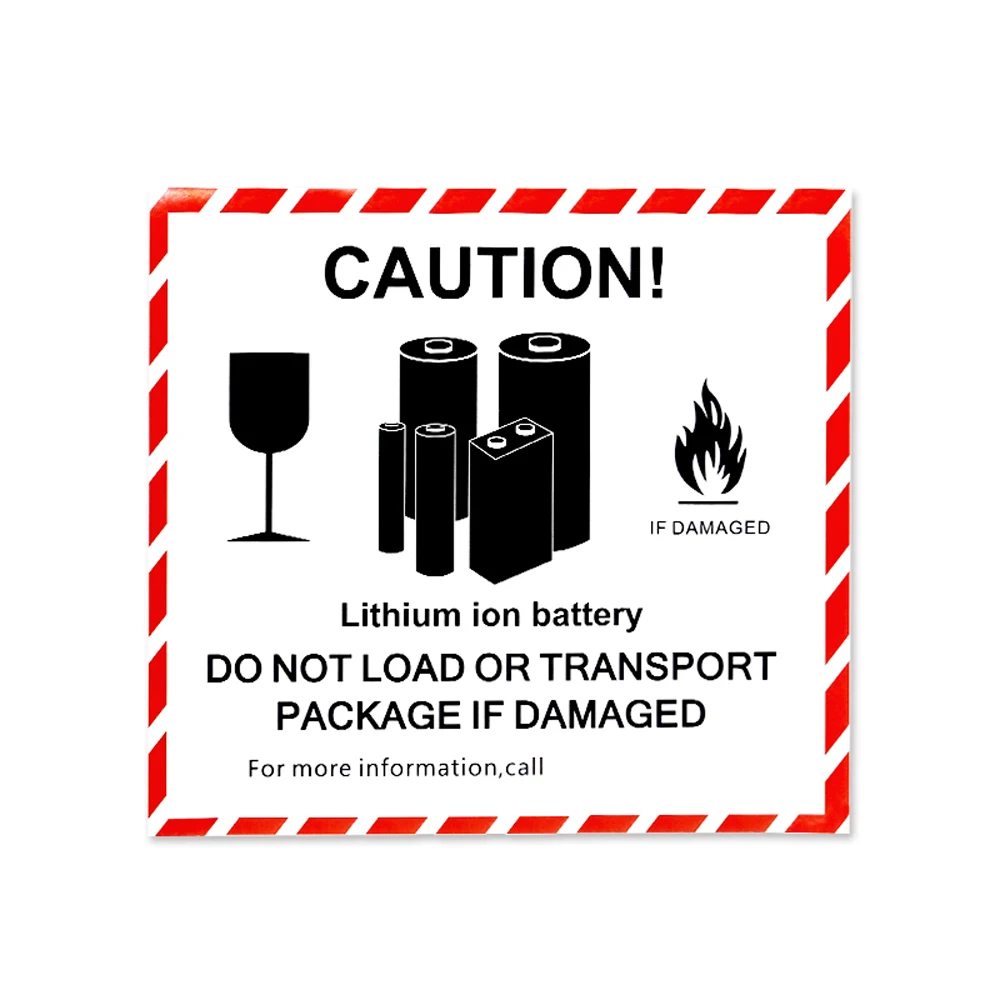 Adhesive Lithium Battery Shipping Labels UN3481 Warining Case Stickers ...