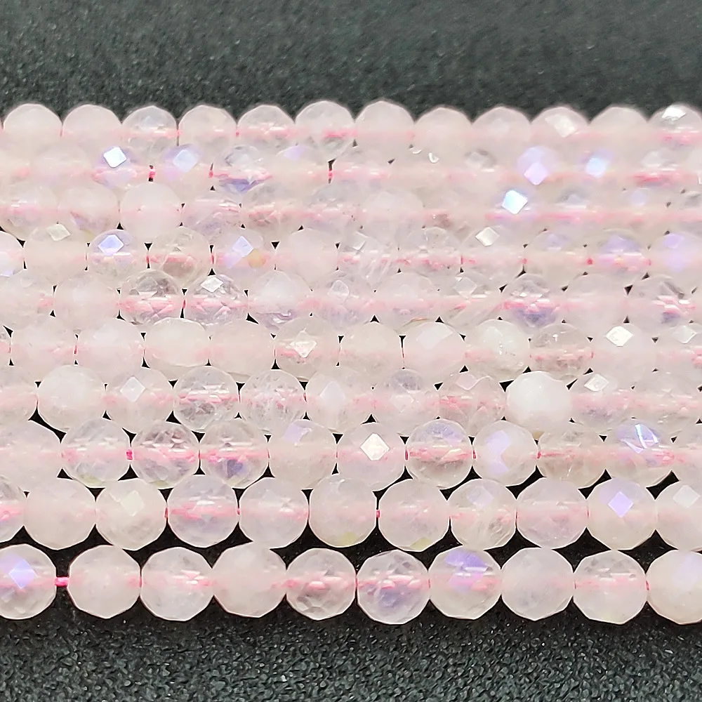 Natural Stone Pink Spar Faceted Loose Bead 3-4m Fine Pink Crystal Beads ...