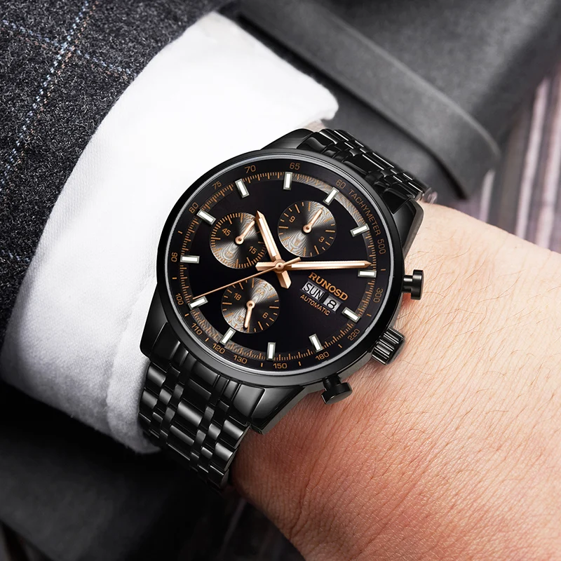 Runosd Men's Watch Luxury Multifunctional Sports Fashion Mechanical ...