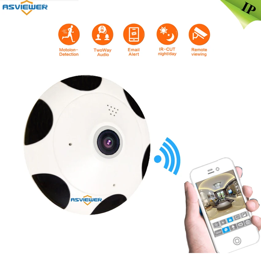 Panoramic Fisheye camera wireless ip camera real P2P wifi Security ...