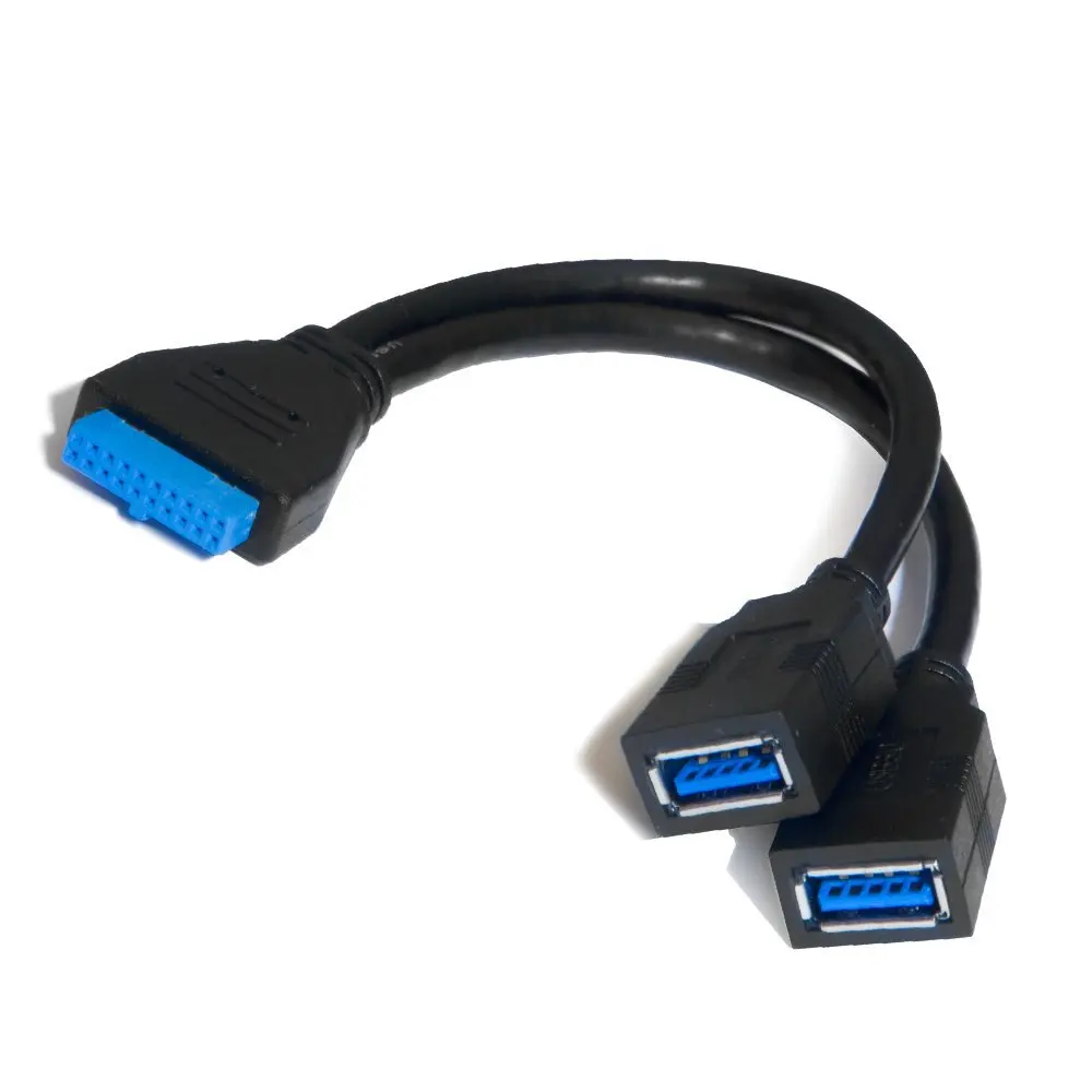 2 Splitter 3.0 portas USB Adaptador USB Tipo A Fêmea para 20 Pin ...