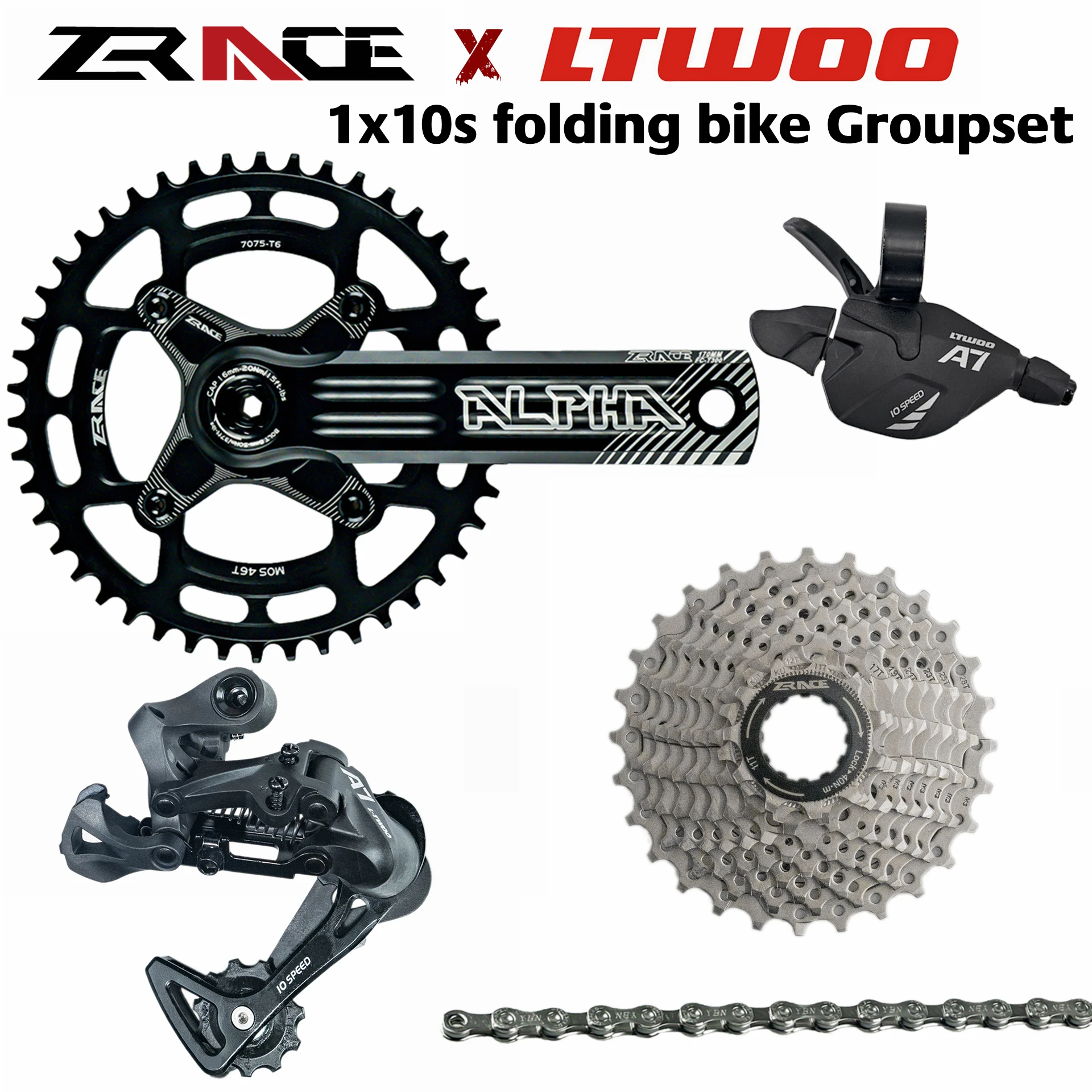 LTWOO A7 1x10 Speed, 10s Folding Bike Groupset, Shifter+Rear ...