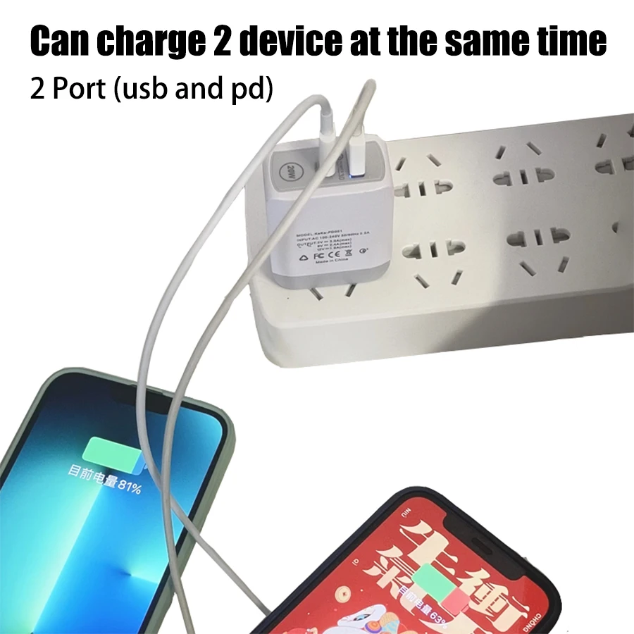 Mini Chargeur Usb C 25w Pd Qc 3.0,pour Iphone 13 Pro Max 12 11 Xs Xr,câble de charge rapide ...