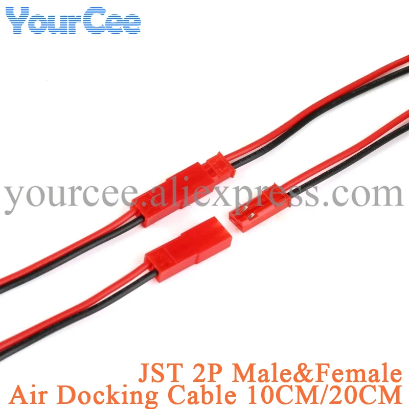 Conector de Cable macho a hembra, conector LED JST 2 P de 10CM y 20CM, 2 pines, un solo cabezal ...