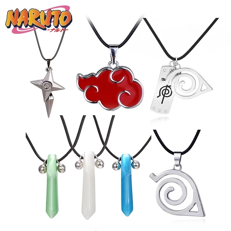 Collar de Anime para Cosplay Akatsuki, signo de nube roja, colgante de ...