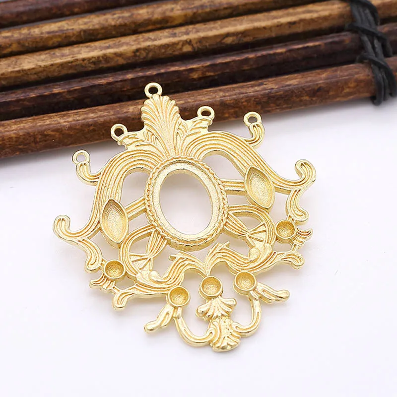 10pcs Brass Casted Filigree Flower Loops Connectors Charms 10x14mm Open ...