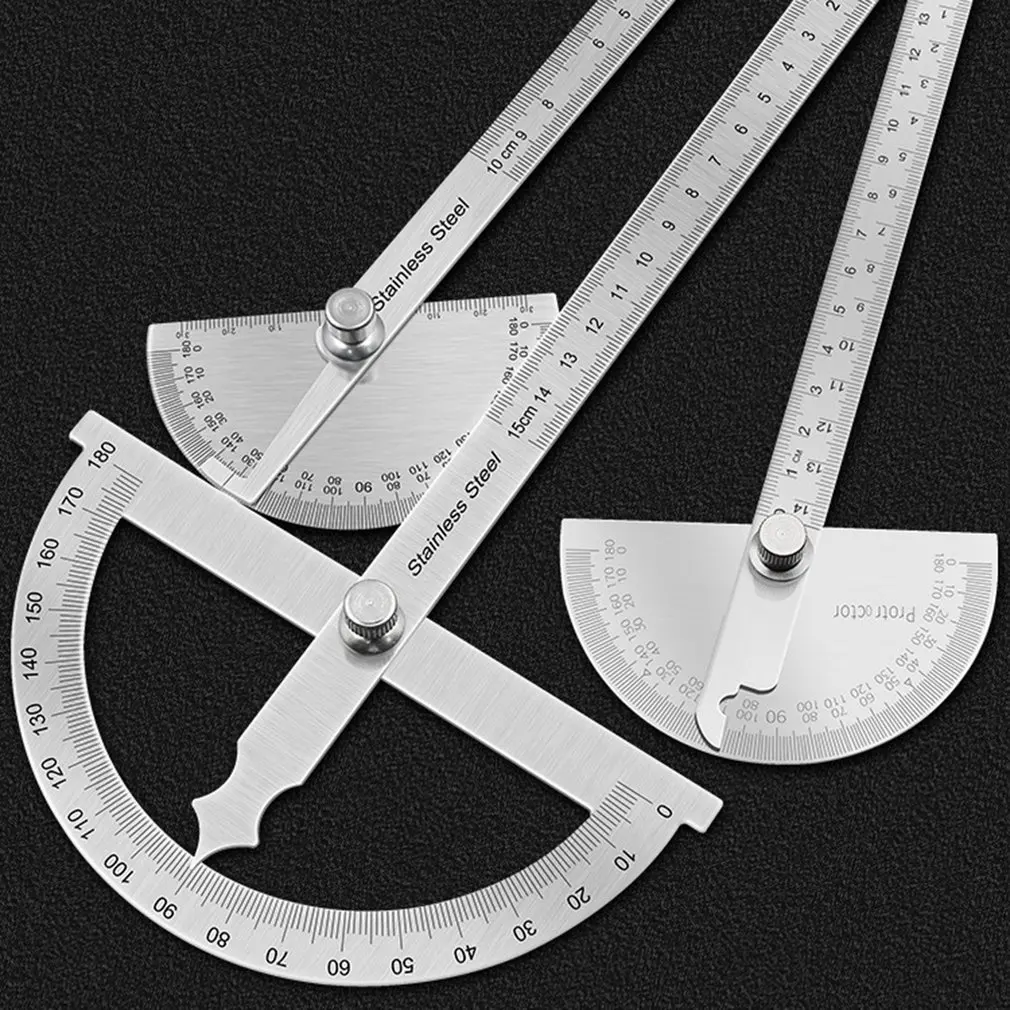 180 Degree Adjustable Semicircle Protractor 150mm Adjustable Screw ...