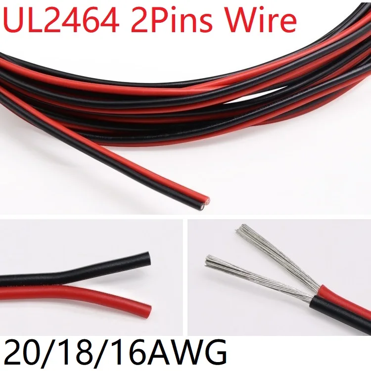 UL2468 2pins PVC Wire 20AWG 18AWG 16AWG Insulated Double Core LED Lamp ...