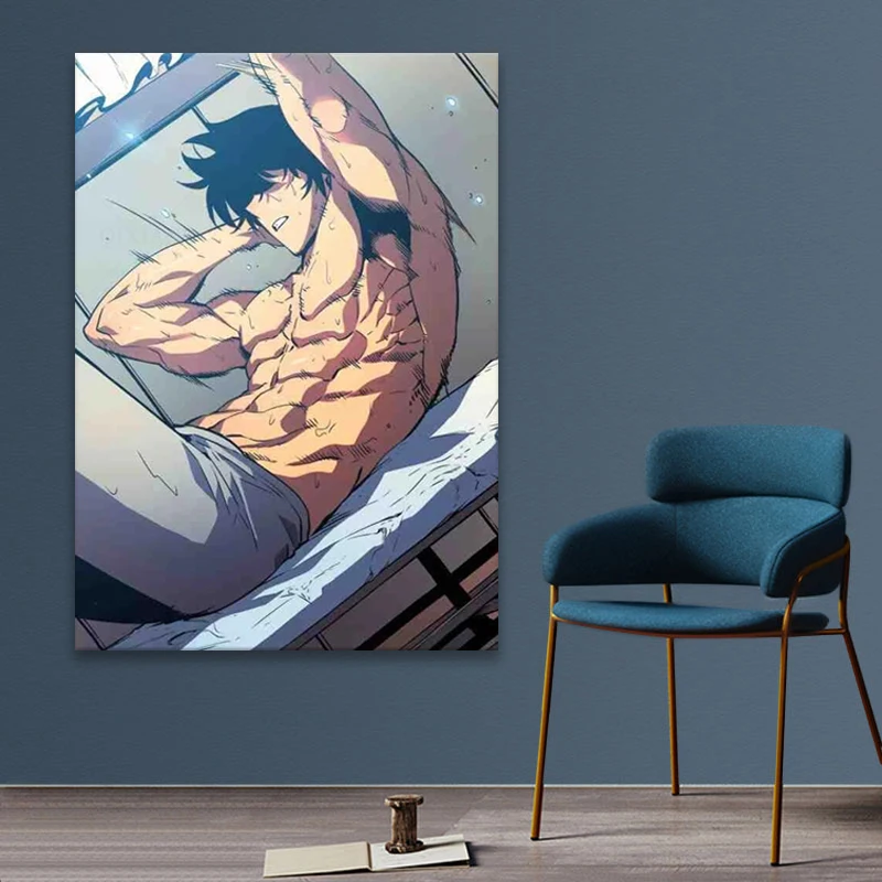 Sung Jin Woo Anime Poster Solo Leveling Manga Canvas Paintings Cartoon ...