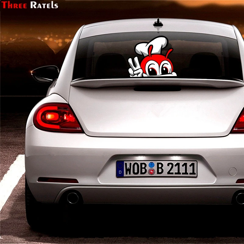 Three Ratels FC35 3D Cute JOLLIBEE Peeking Anime Car Sticker Vinyl PVC ...