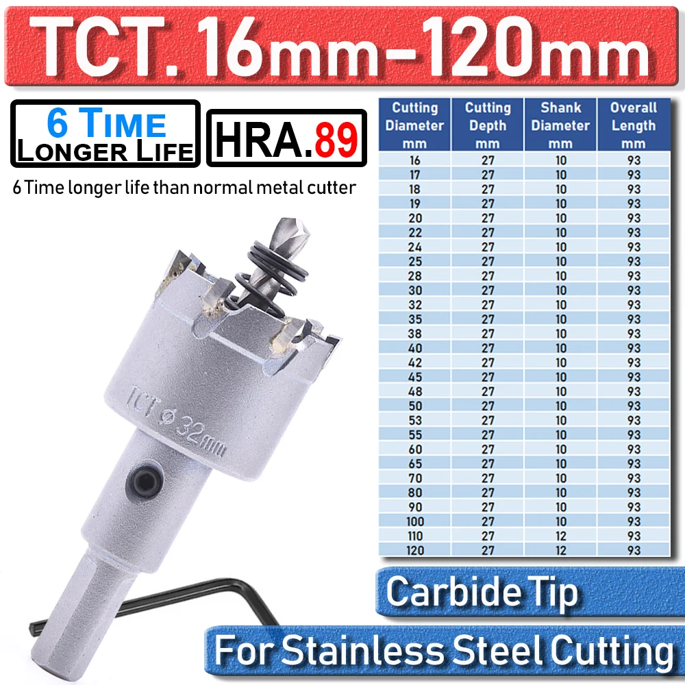 Diamond-Drill-Metal-Cutter-Tct-Carbide-Hole-Saw-Drill-Bit-For-Stainless ...