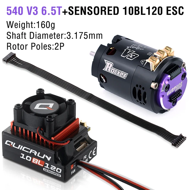 RC Motor Hobbywing 10BL120 ESC Rocket 540 V3 Motor Sensored Brushless Combo for 1/10 Drift RC Car