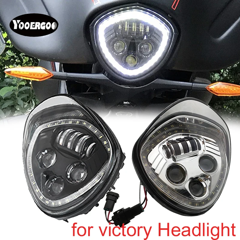Victory Led Headlight With Halo Angel Eye Drl Led Headlamp For 07-17 ...
