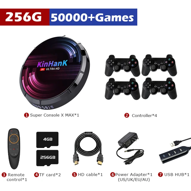 Retro WiFi Video Game Console Super Console X Max For SS/PS1/PSP/N64/DC/SNES Game Player 4K HD ...