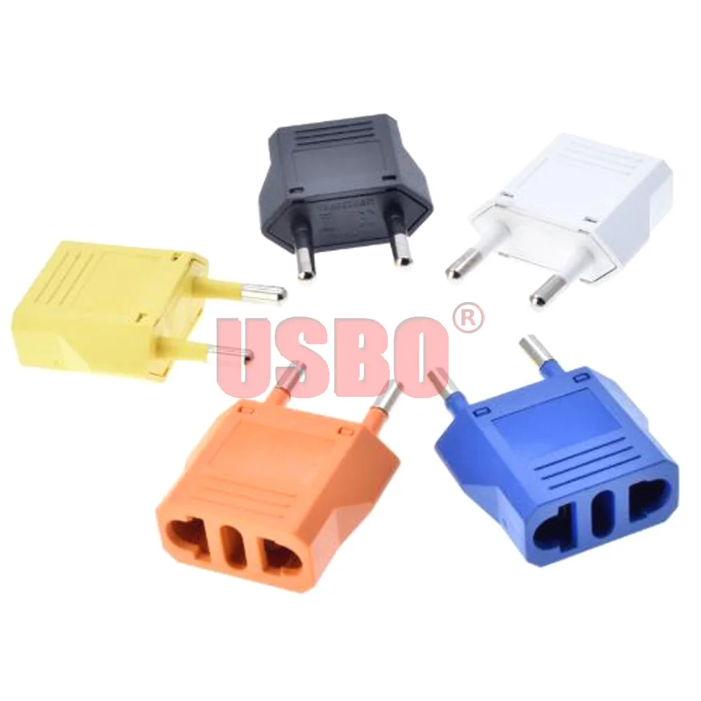 Black white portable European 4.0mm pin travel adaptor plug 6A 125V ...
