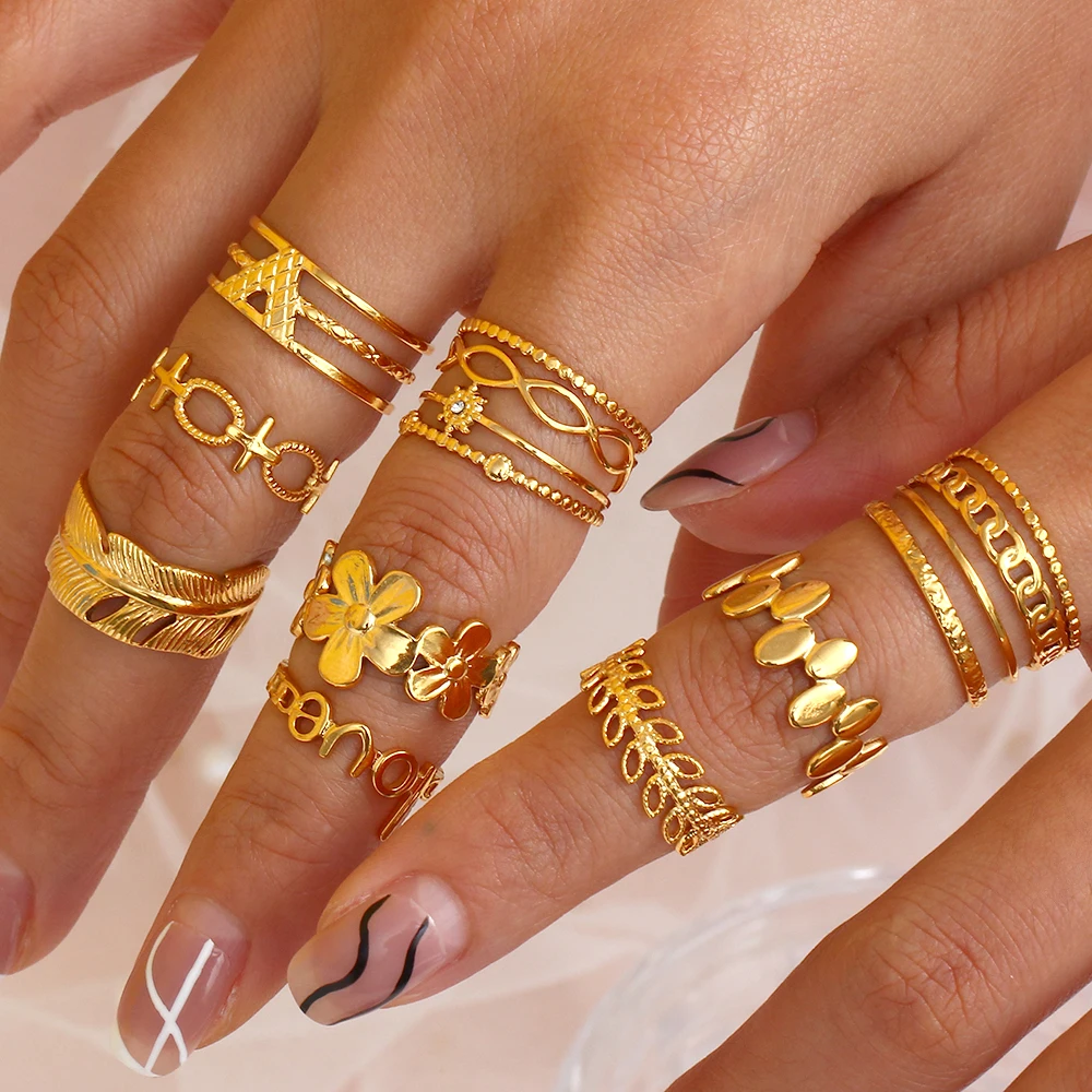 Anillos-bohemios-elegantes-de-moda-francesa-para-mujer-anillos-de-oro ...