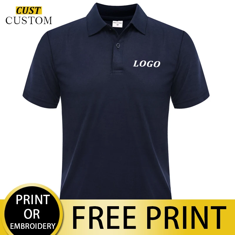 Polo Custom Men's Polo Shirts Company Workwear Custom Logo Clothing Dropshipping Wholesale 100% ...