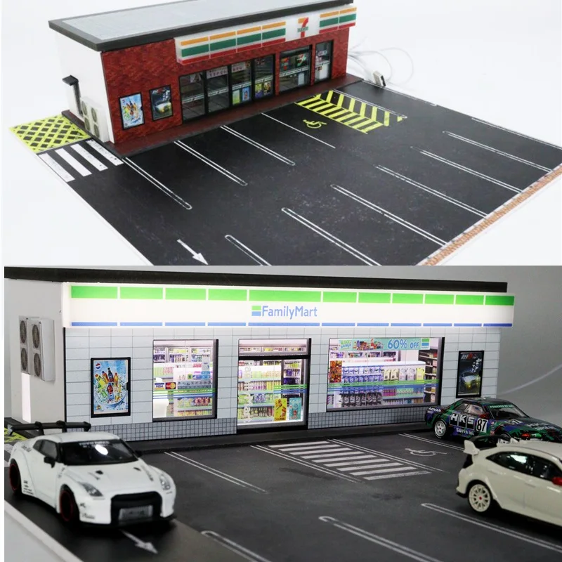 G-FANS-1-64-Dioramas-with-LED-Light-7-11-FamilyMart-Stores-and-parking ...