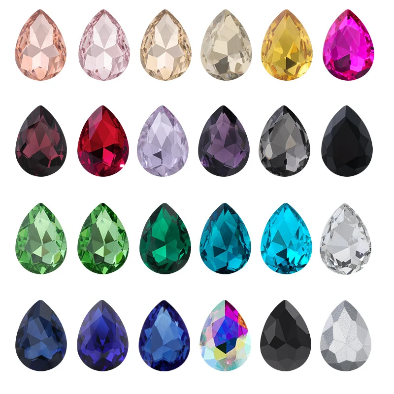 10/20/50pcs/lot 6*8/7*10/10*14/13*18mm Waterdrop Shape Crystal Glass ...