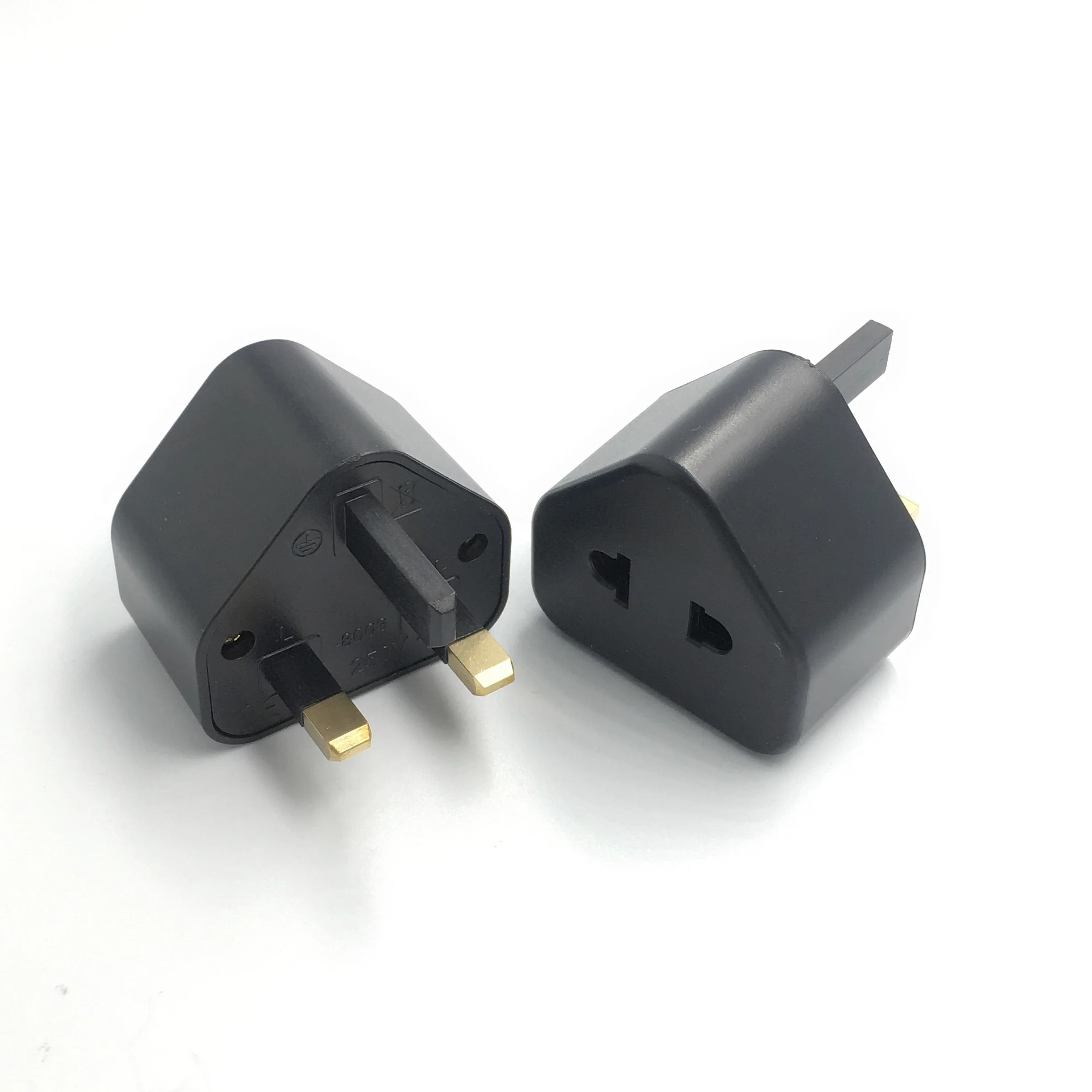 EU US 2 Pin To UK 3 Pin Plug AC Universal Adapter Travel Converter ...