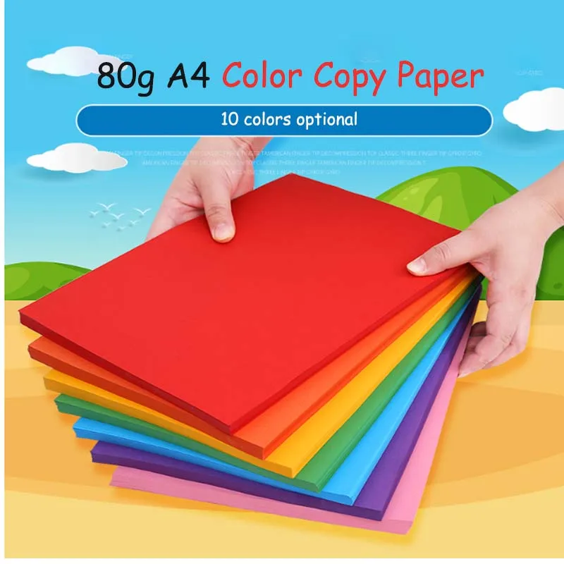 Papel de copia de Color A4 para niños, hojas de papel A4 de 80g, 50/100 ...
