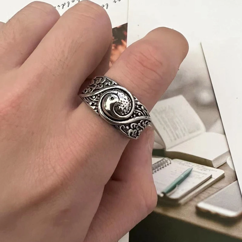 Tai Chi Ancient Silver Ring Thai Silver Ring Feng Sheng Shui Qi ...