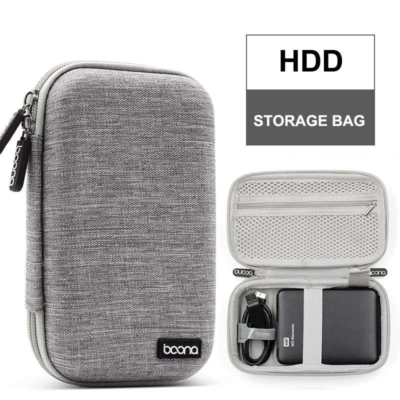 Hard Shell 2.5'' Hdd Storage Bag For Data Cable U Disck Adapter Digital ...